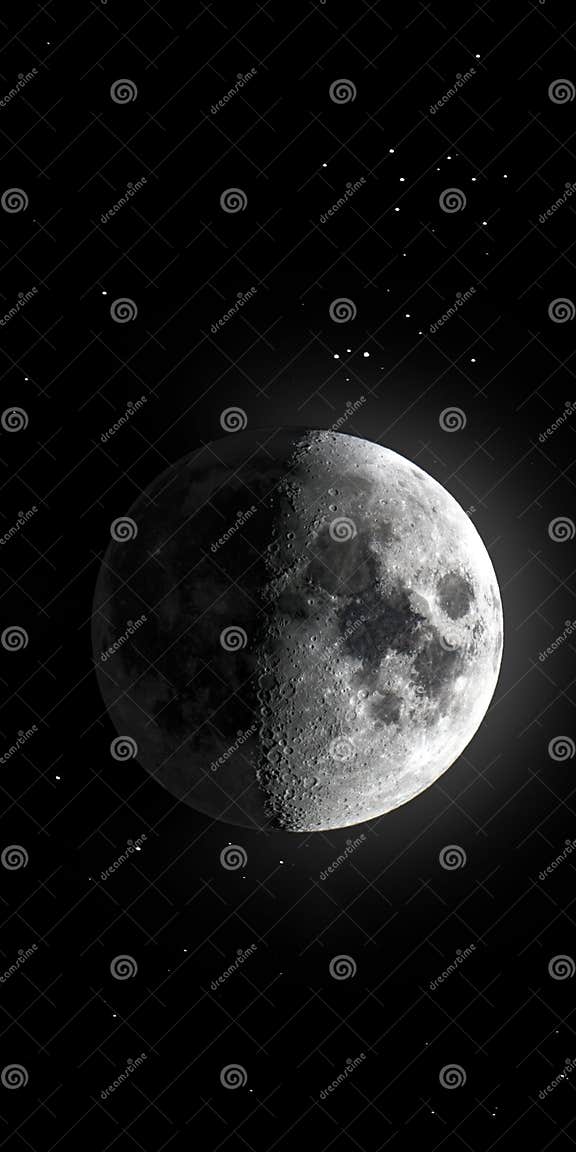 Vertical Shot of a 3D Rendered Full Moon in the Night Sky Stock ...