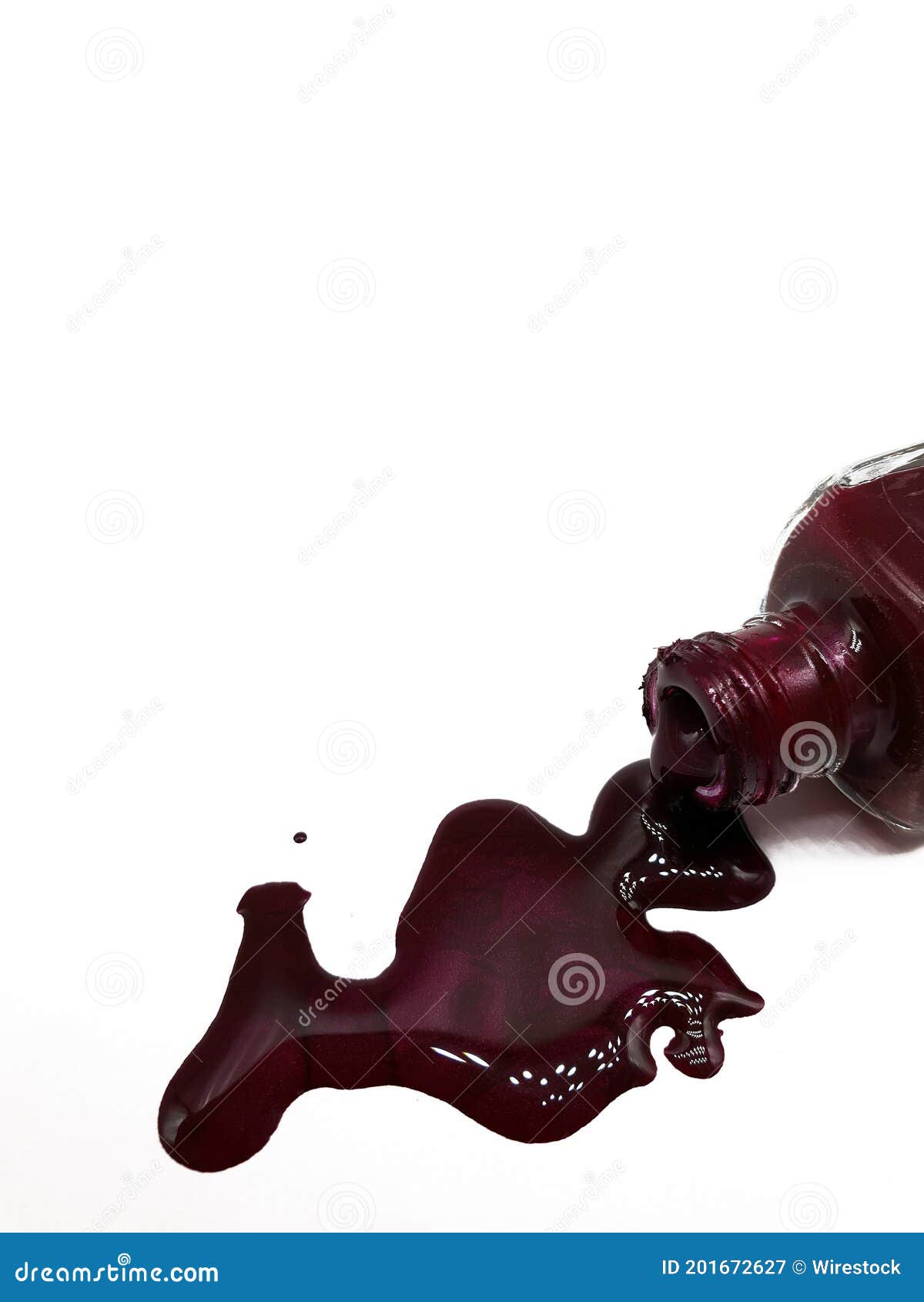 Vertical Shot of Dark Red Spilled Ink on White Background Stock Image ...