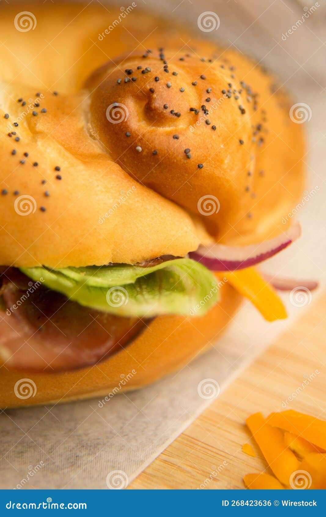 Vertical Shot of a Delicious Sandwich on the Table Stock Photo - Image ...