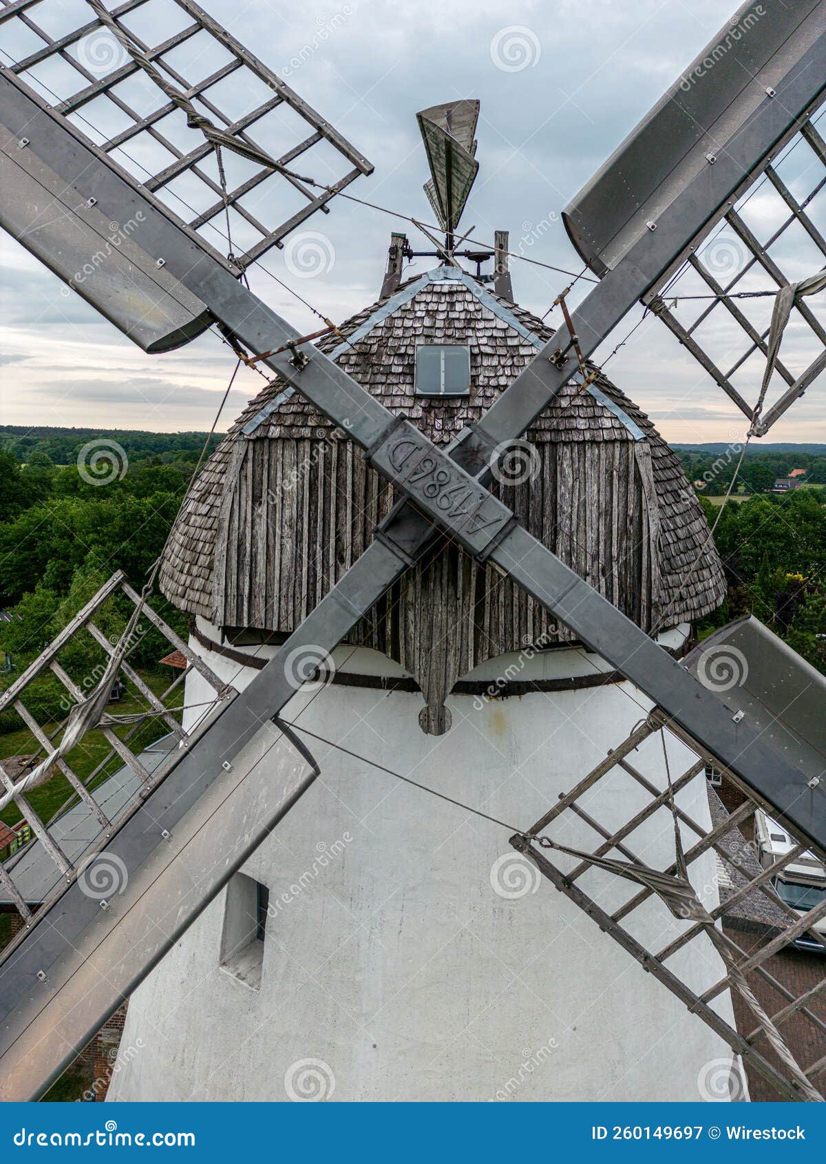 Vertical Shot of the Details of a Wind Mill Stock Image - Image of ...