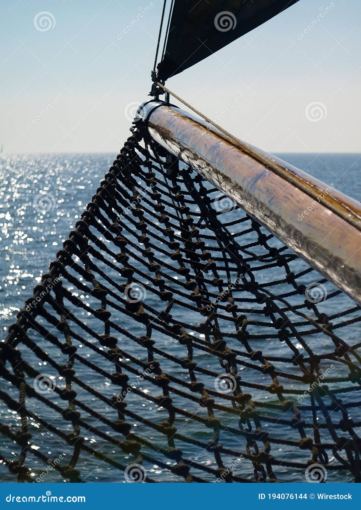 Vertical Shot of a Dutch Flatboat in the Open Sea at Daytime Stock ...