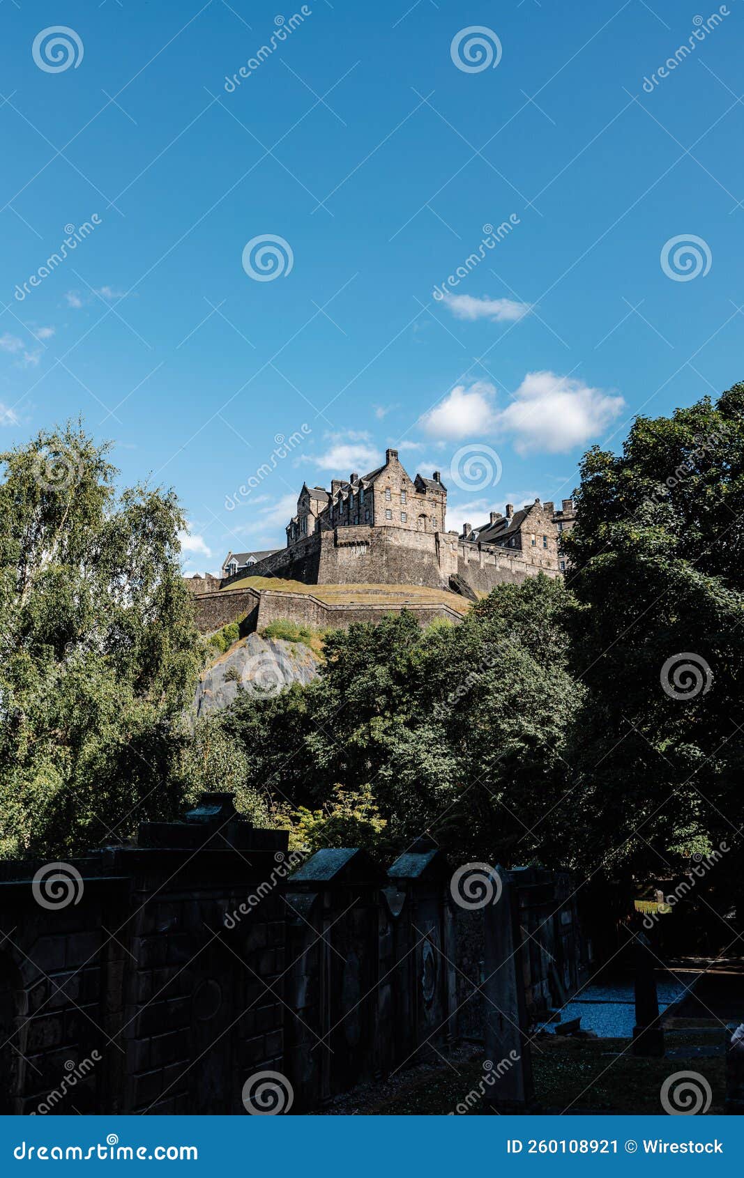 Vertical Shot of the Edinburgh Castle on the Hill Stock Image - Image ...