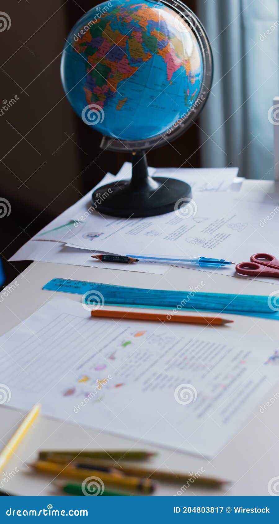 Vertical Shot of Educational Supplements for a Child S Education Stock ...