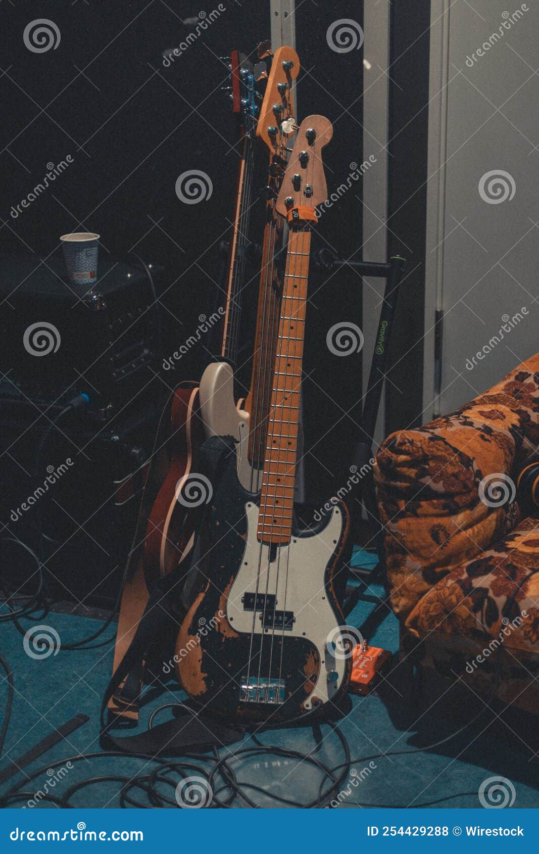 Vertical Shot of Electric Guitars in a Studio Stock Photo - Image of ...
