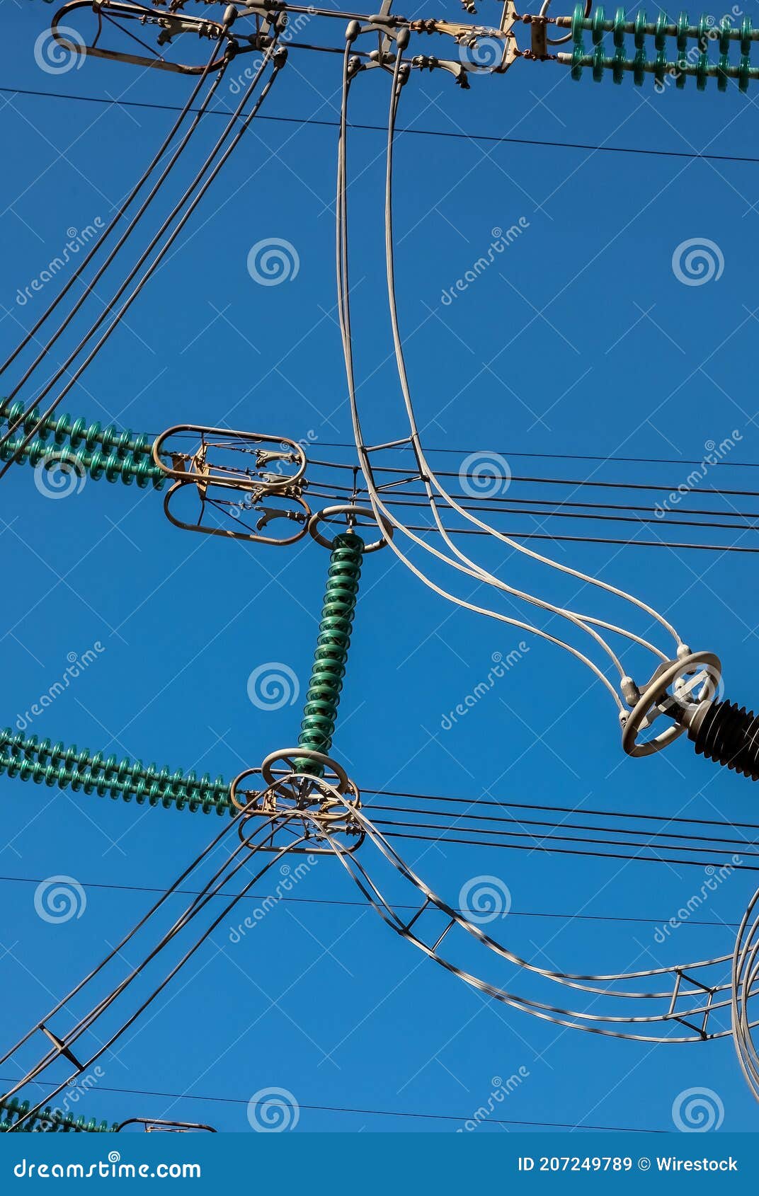 Vertical Shot of Electricity Generation and Distribution Wires on ...
