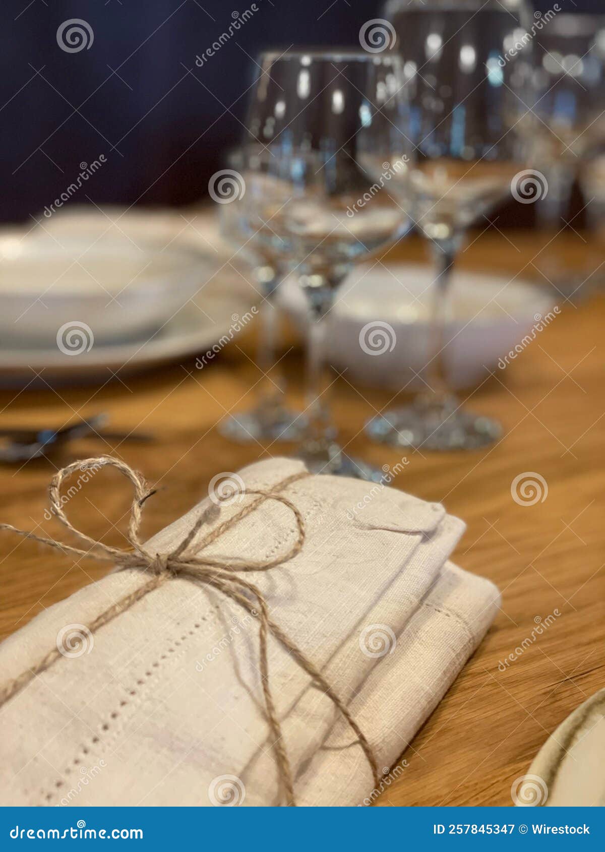 Vertical Shot of Elegantly Set Tissues on a Table Stock Image - Image ...