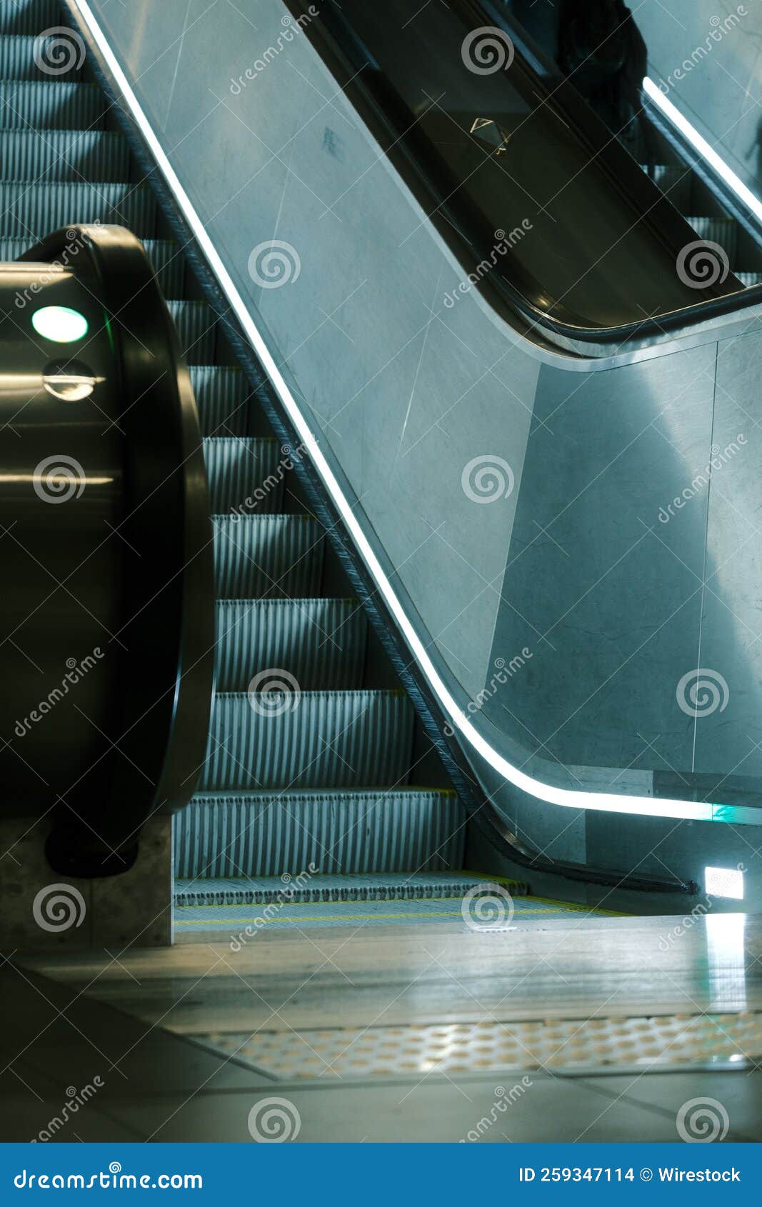 Vertical Shot of Empty Clean Modern Escalators in the Metro in Paris Stock Photo - Image of ...