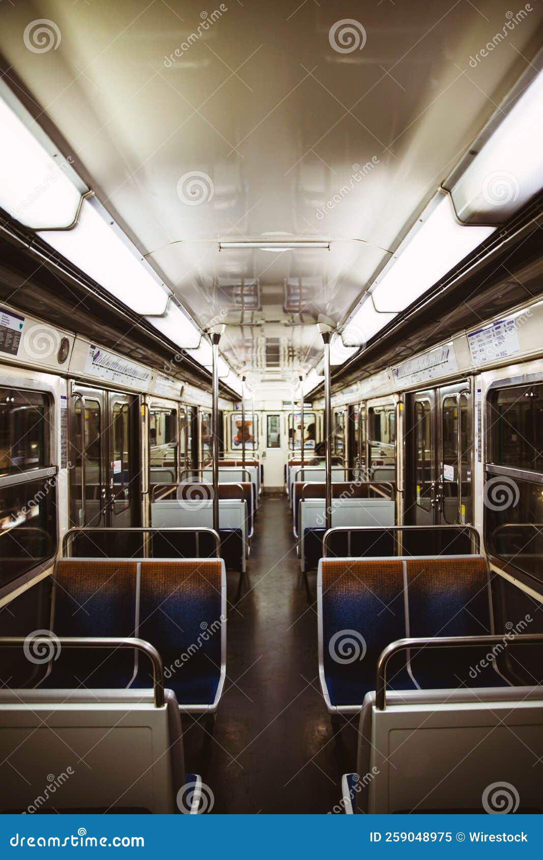 Vertical Shot of an Empty Metro Stock Image - Image of station, inside ...