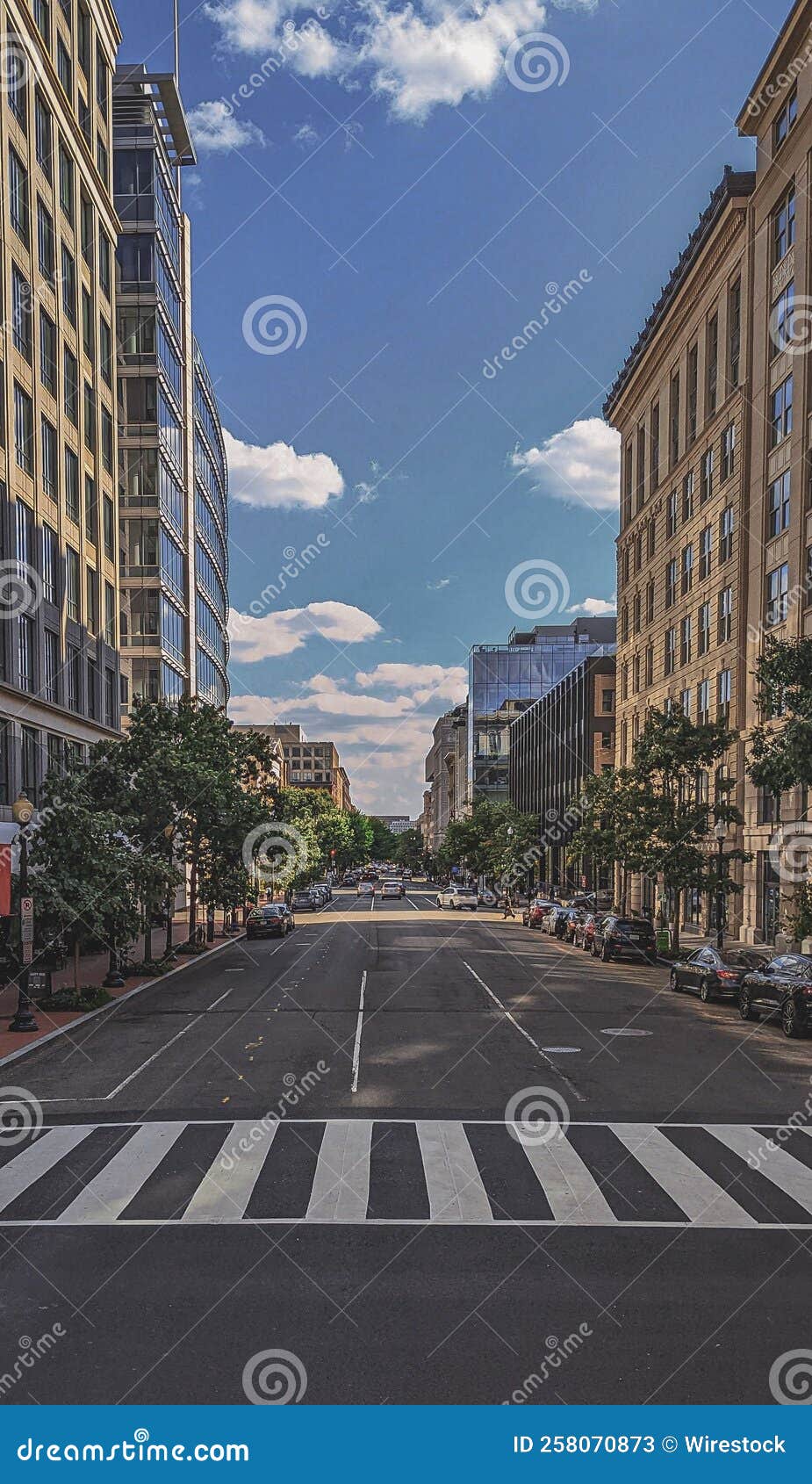 Vertical Shot of an Empty Street in Washington D.C Stock Image - Image ...