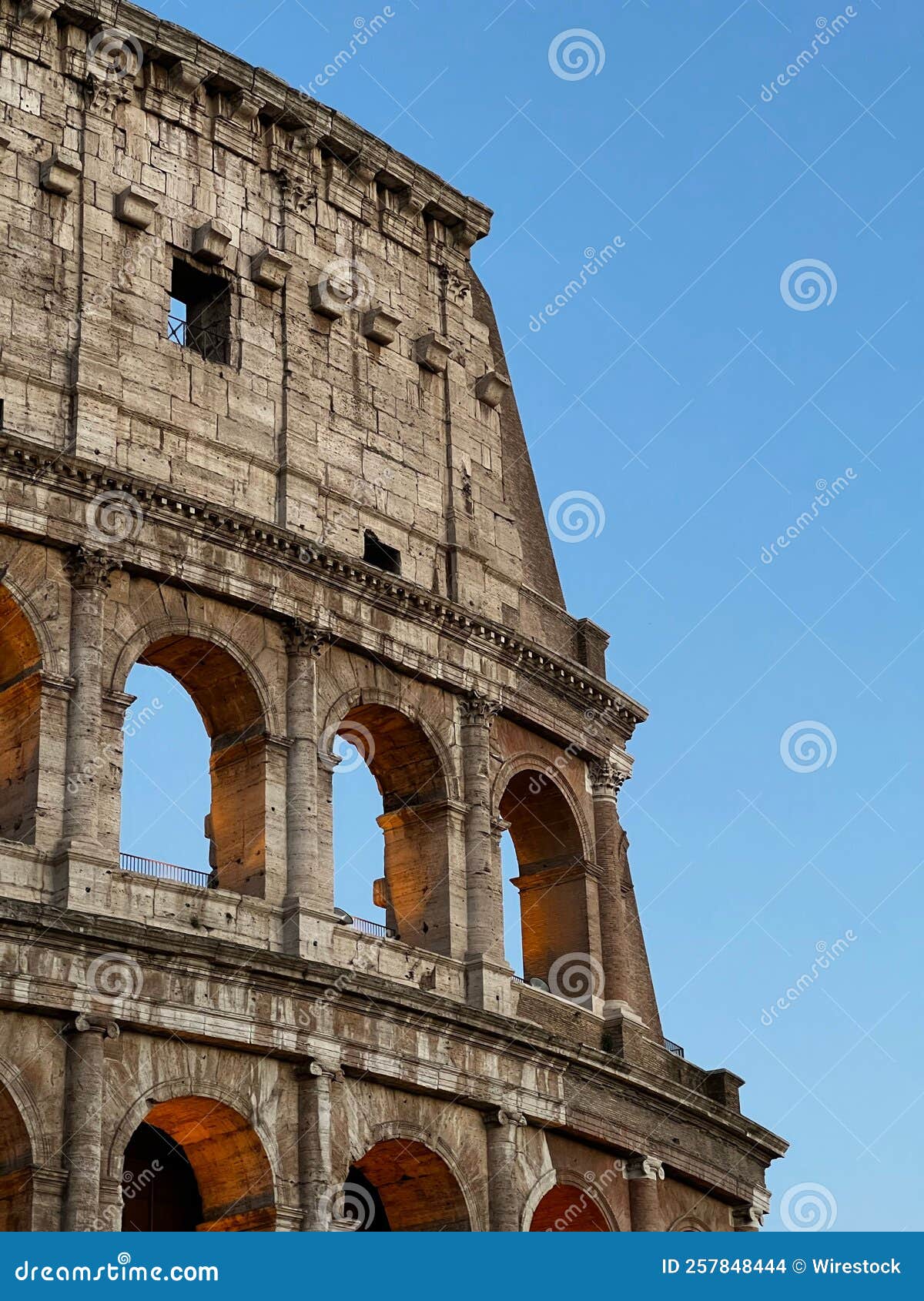 Vertical Shot of the Facade of the Colosseum Stock Photo - Image of ...