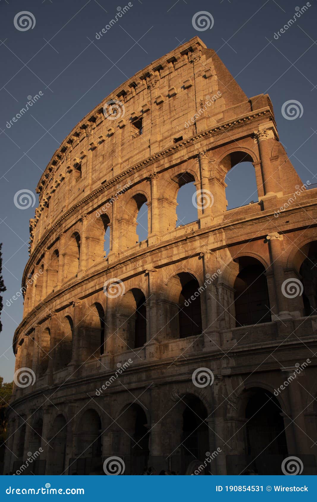 Vertical Shot of a Famous Colosseum in Rome, Italy during Sunset Stock ...