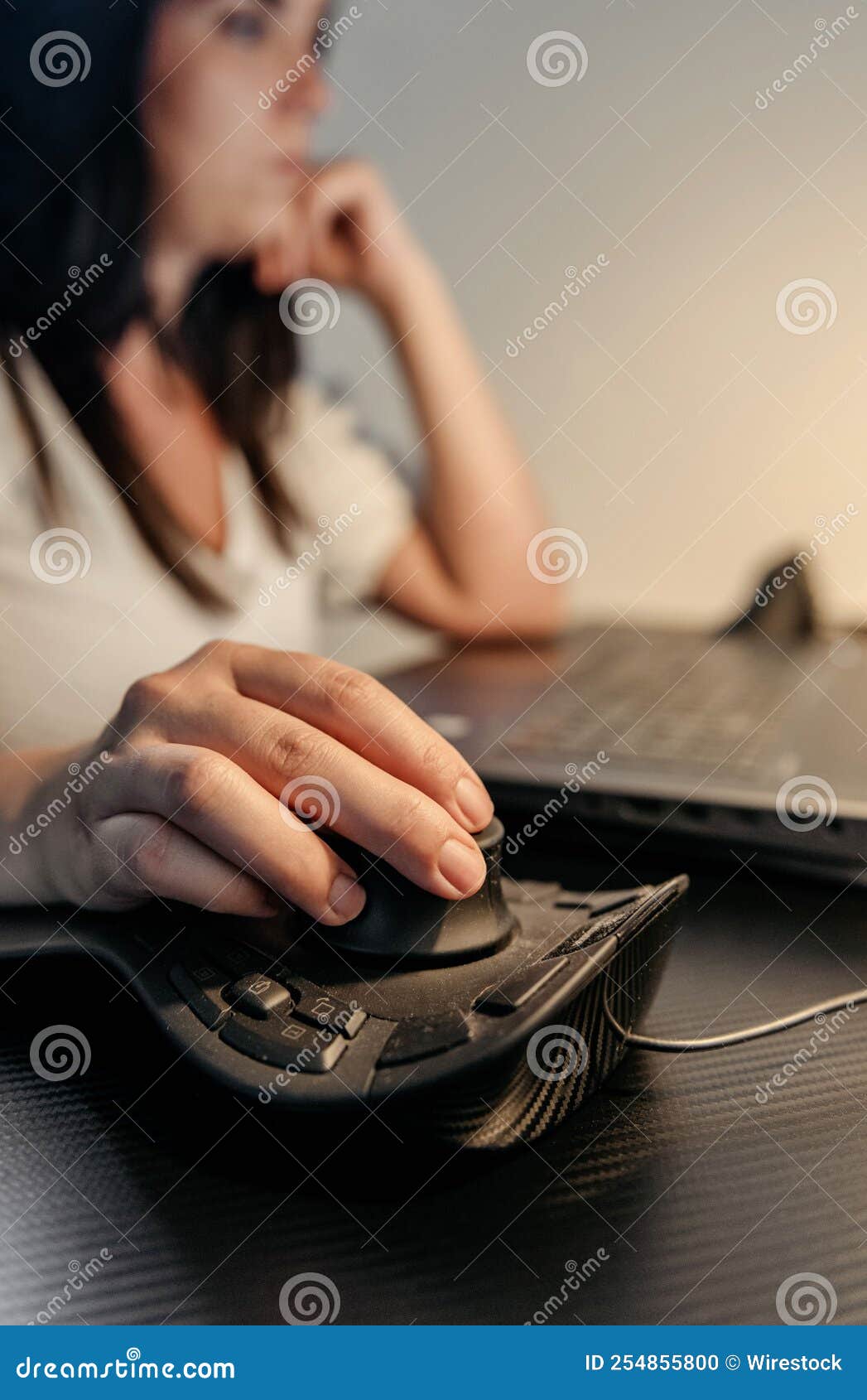 Vertical Shot of a Female Working and Using Her 3d Cad Mouse Stock ...