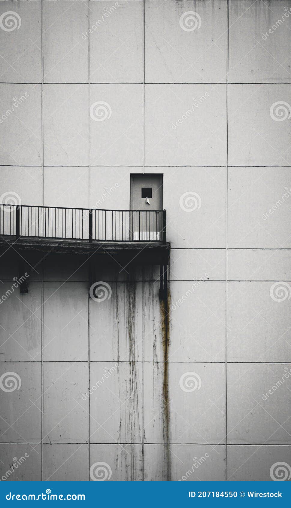 Vertical Shot of a Fire Escape Path and Exit Door Installed Outside the ...