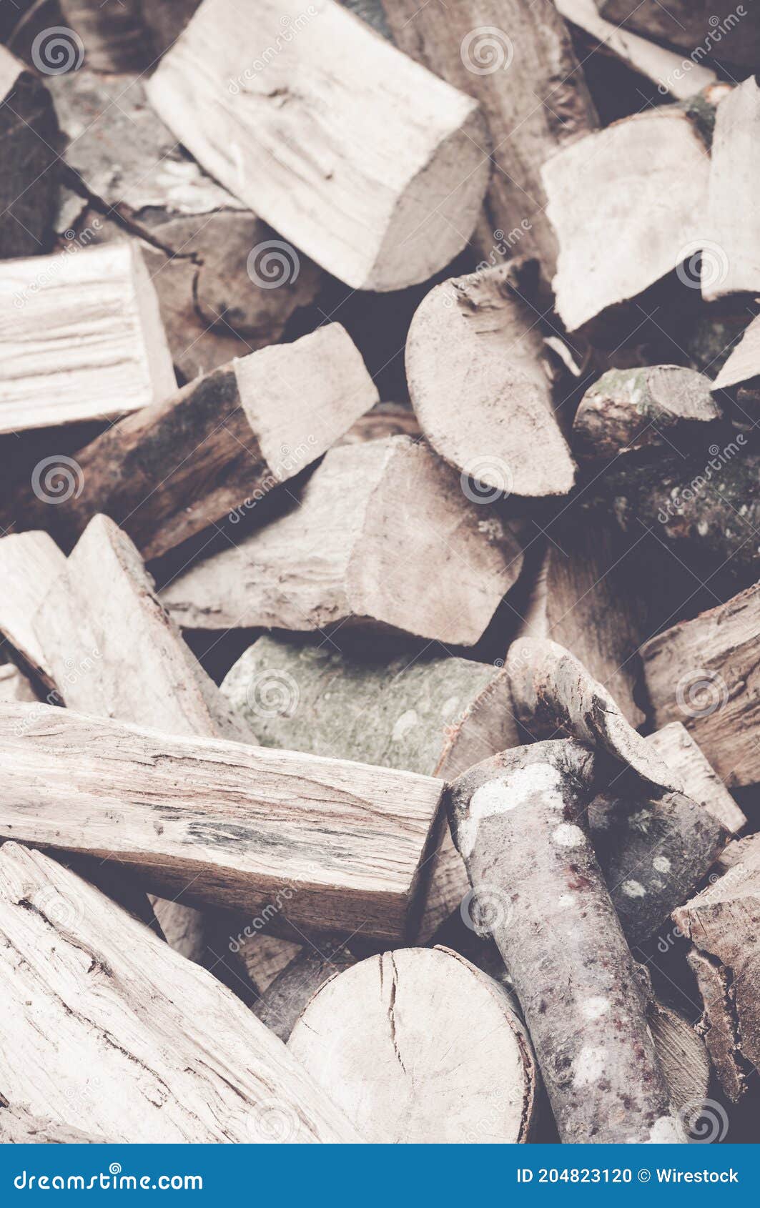 Vertical Shot of Firewood Stack Stock Photo - Image of vertical, detail ...
