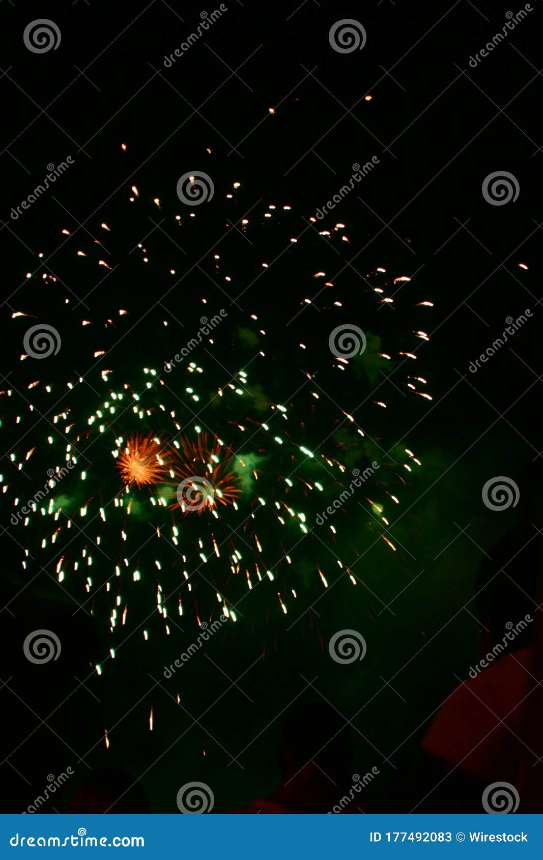Vertical Shot of Fireworks at Night Stock Image - Image of celebrate ...