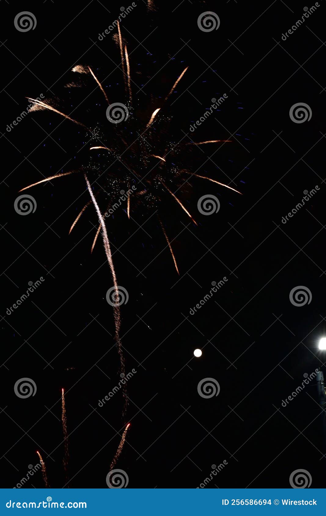 Vertical Shot of Fireworks in the Night Sky Stock Photo - Image of ...