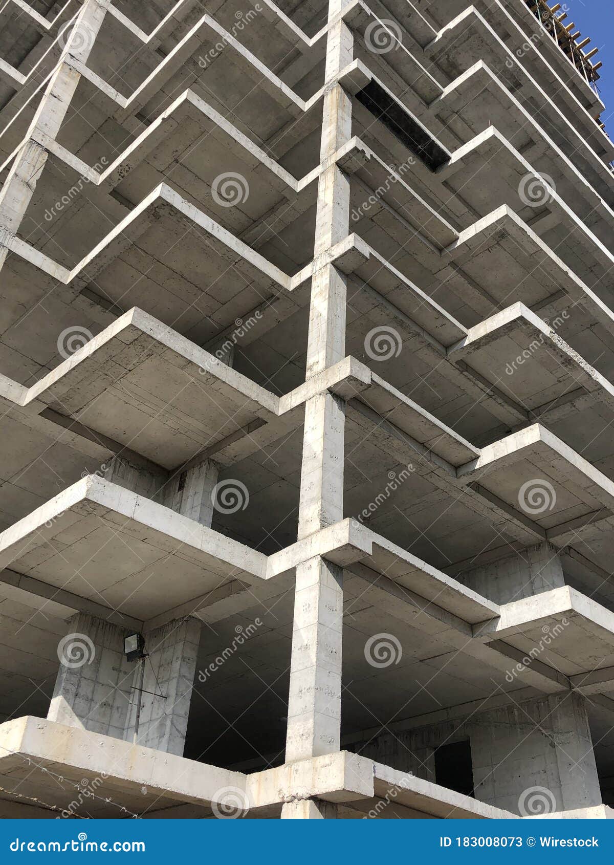 Vertical Shot of the Foundation of a Skyscraper Stock Image - Image of ...