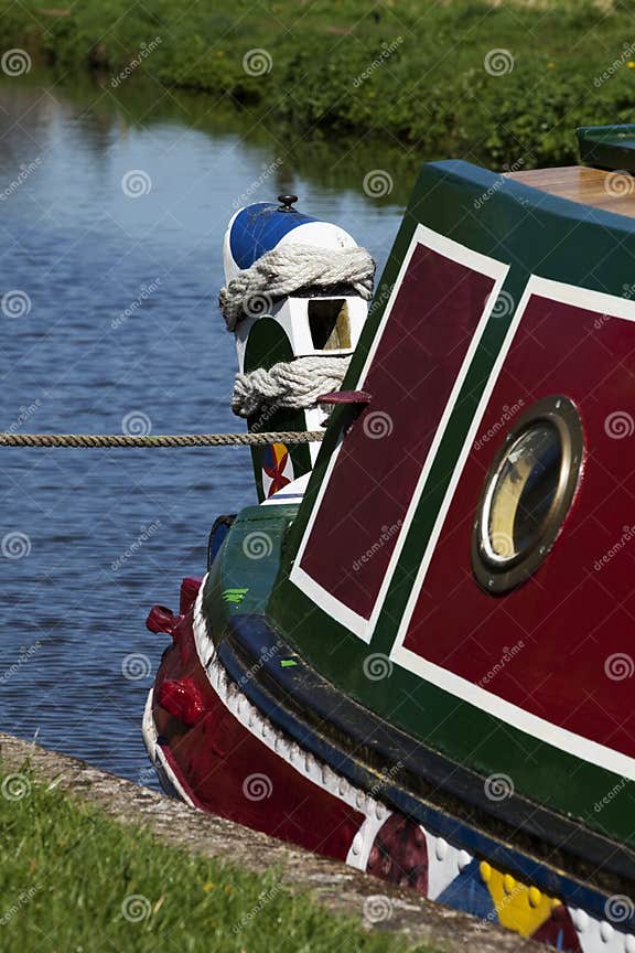Vertical Shot of Front of a Barge Stock Image - Image of blue, mooring ...