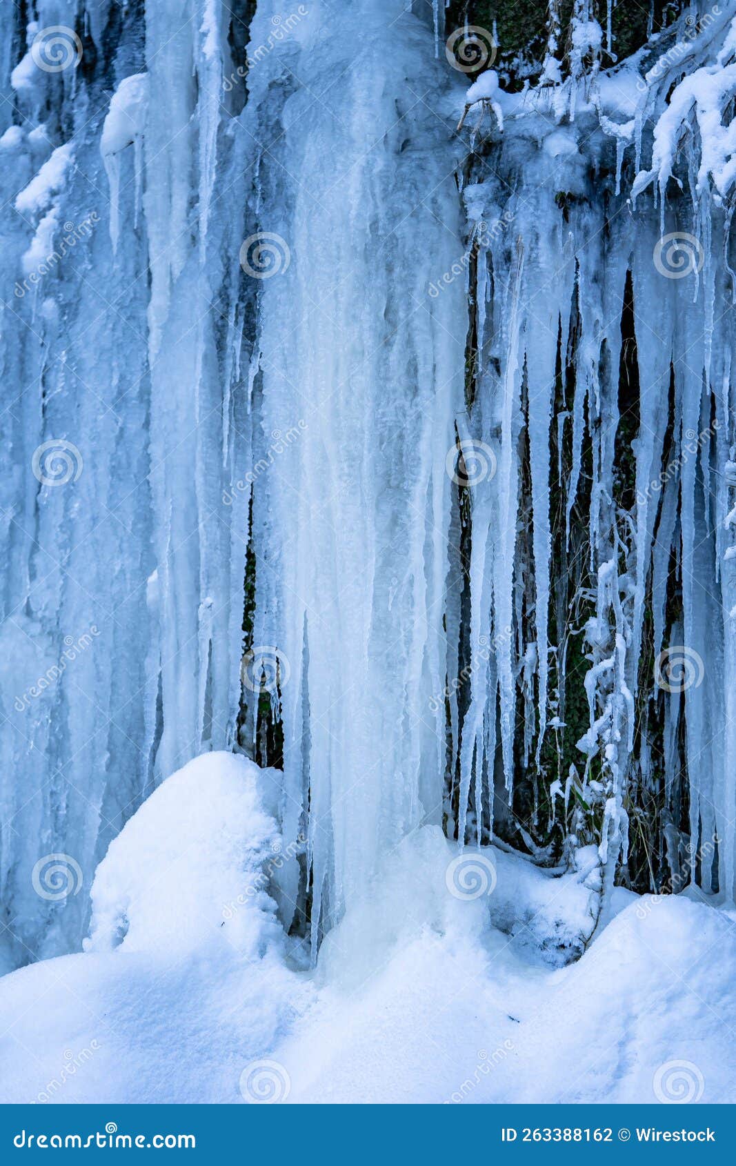 Vertical Shot of Frozen Waterfall Stock Photo - Image of vertical ...