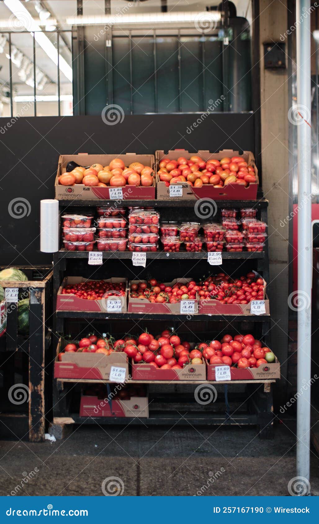 Vertical Shot of a Fruit Stand Full of Tomatoes. Editorial Image ...