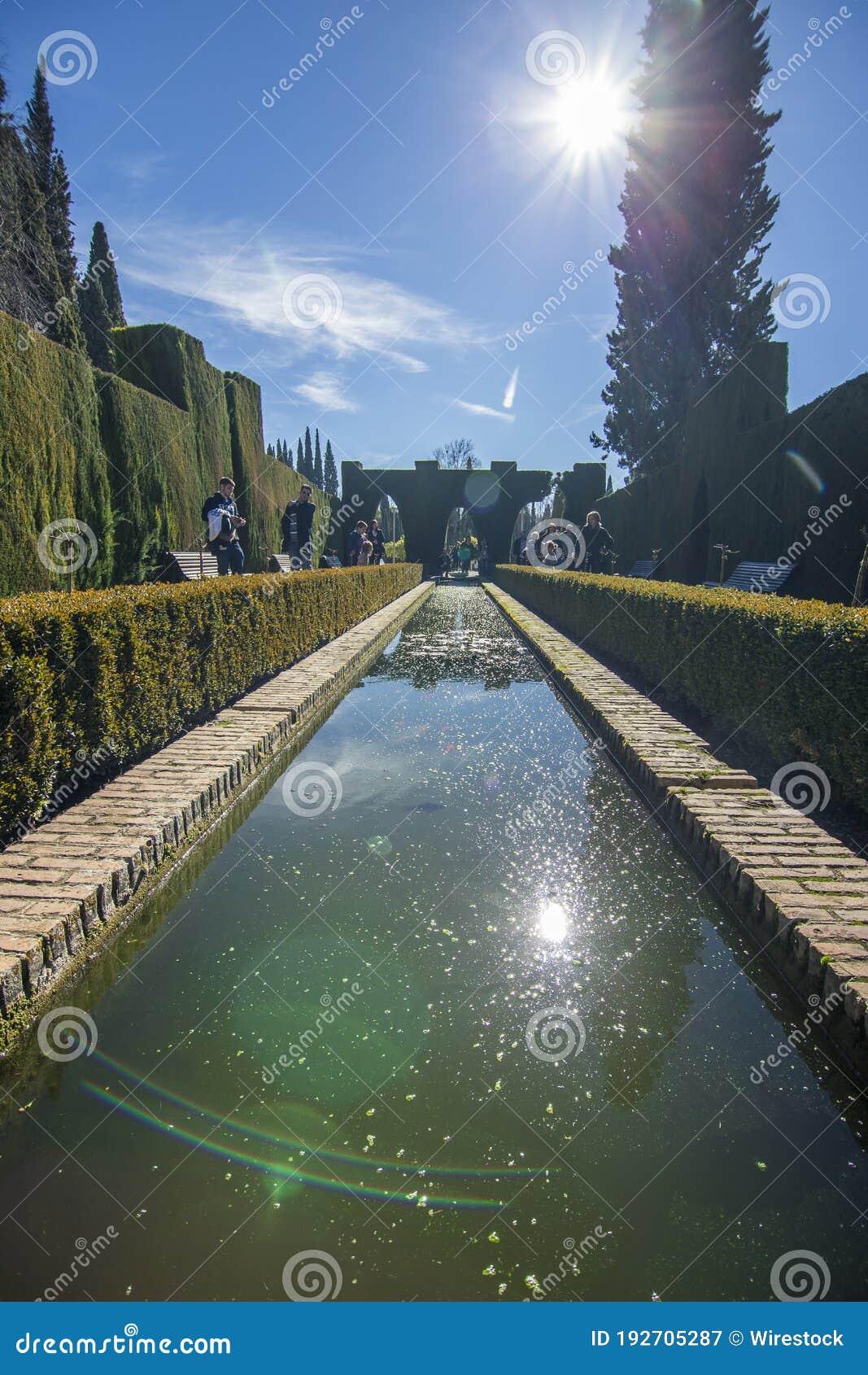 Vertical Shot of the Generalife Gardens in Spain on a Sunny Day Stock ...