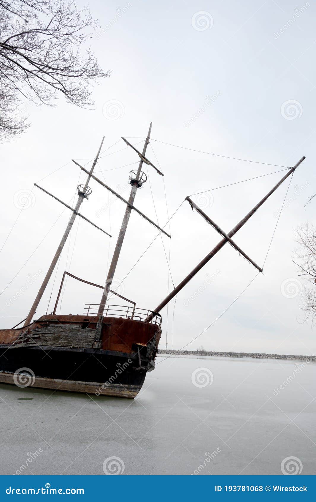 Vertical Shot of the Grande Hermine (replica Carrack), Lincoln Canada ...