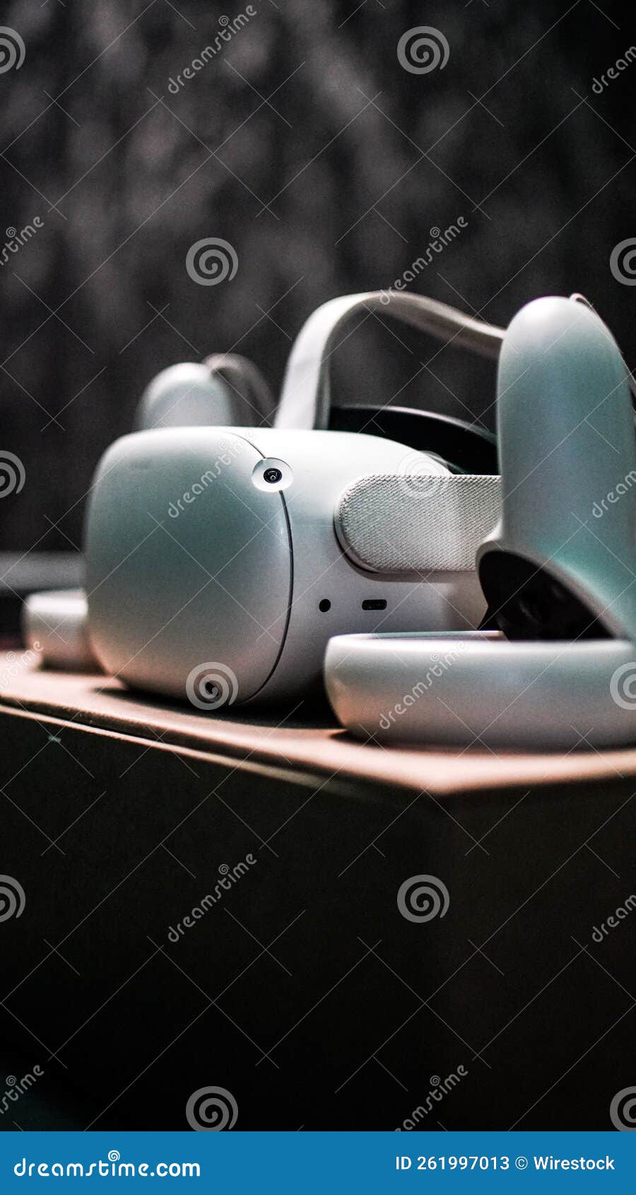 Vertical Shot of Gray Vr Headset on a Table Stock Image - Image of ...