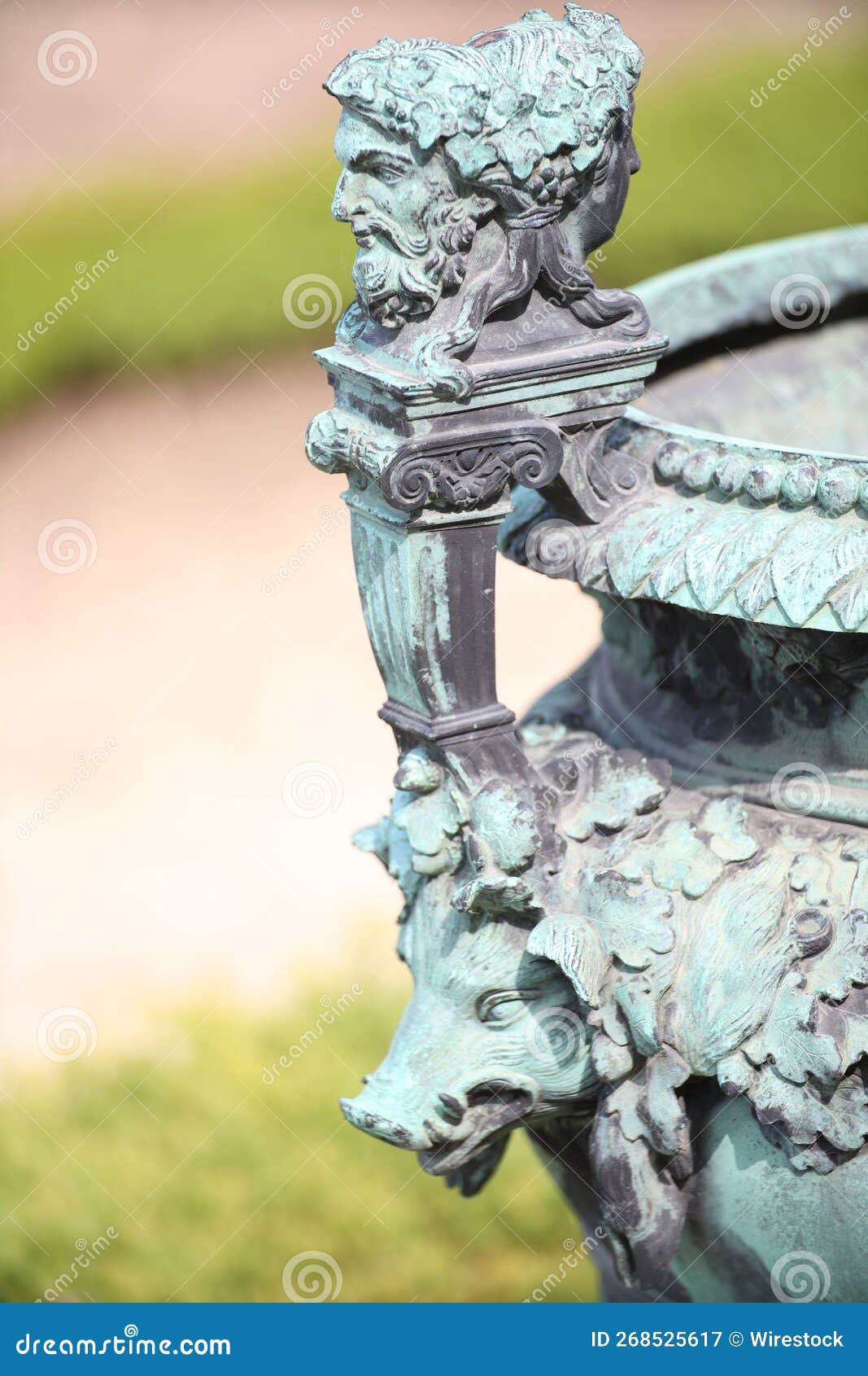 Vertical Shot of a Greek Statues Carved on the Handle of the Jug Stock ...