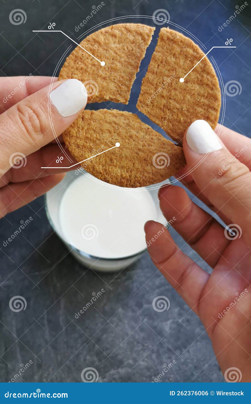 Vertical Shot of Hands Holding a Cookie that is Divided into a Circular ...