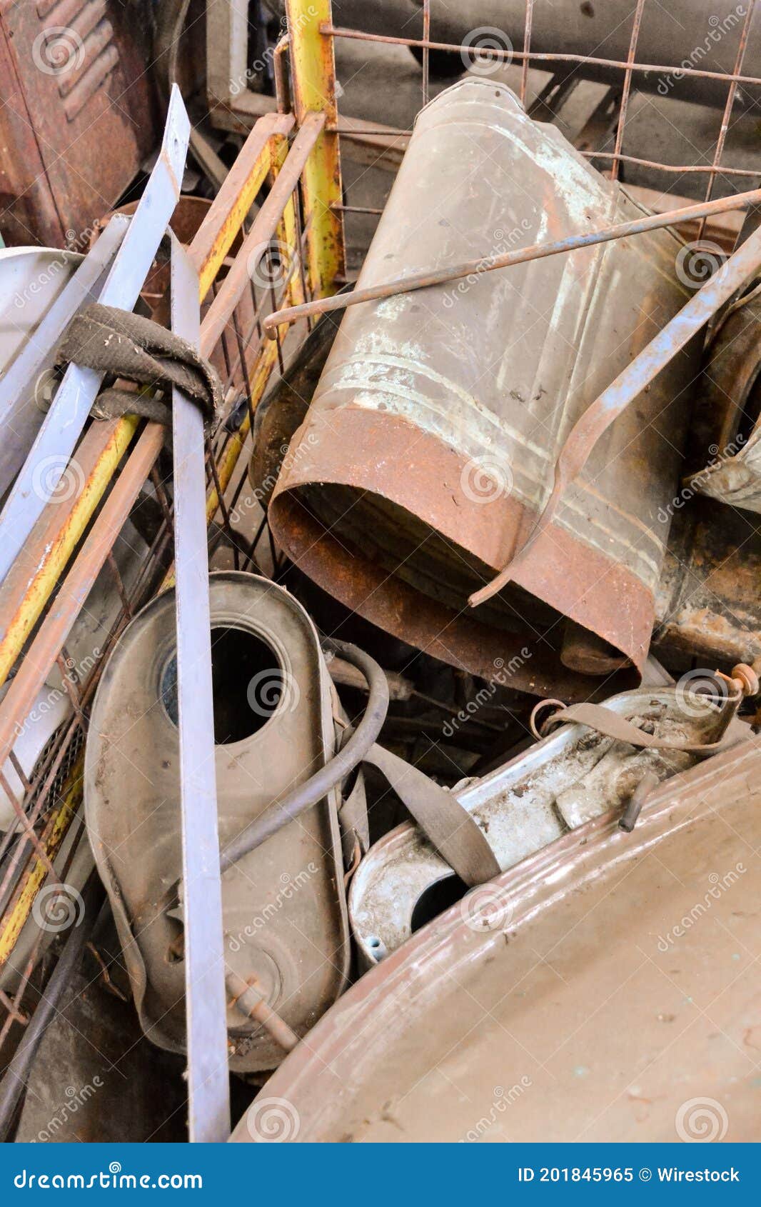 Vertical Shot of a Heap of Scrap Metal for Recycling Stock Image ...
