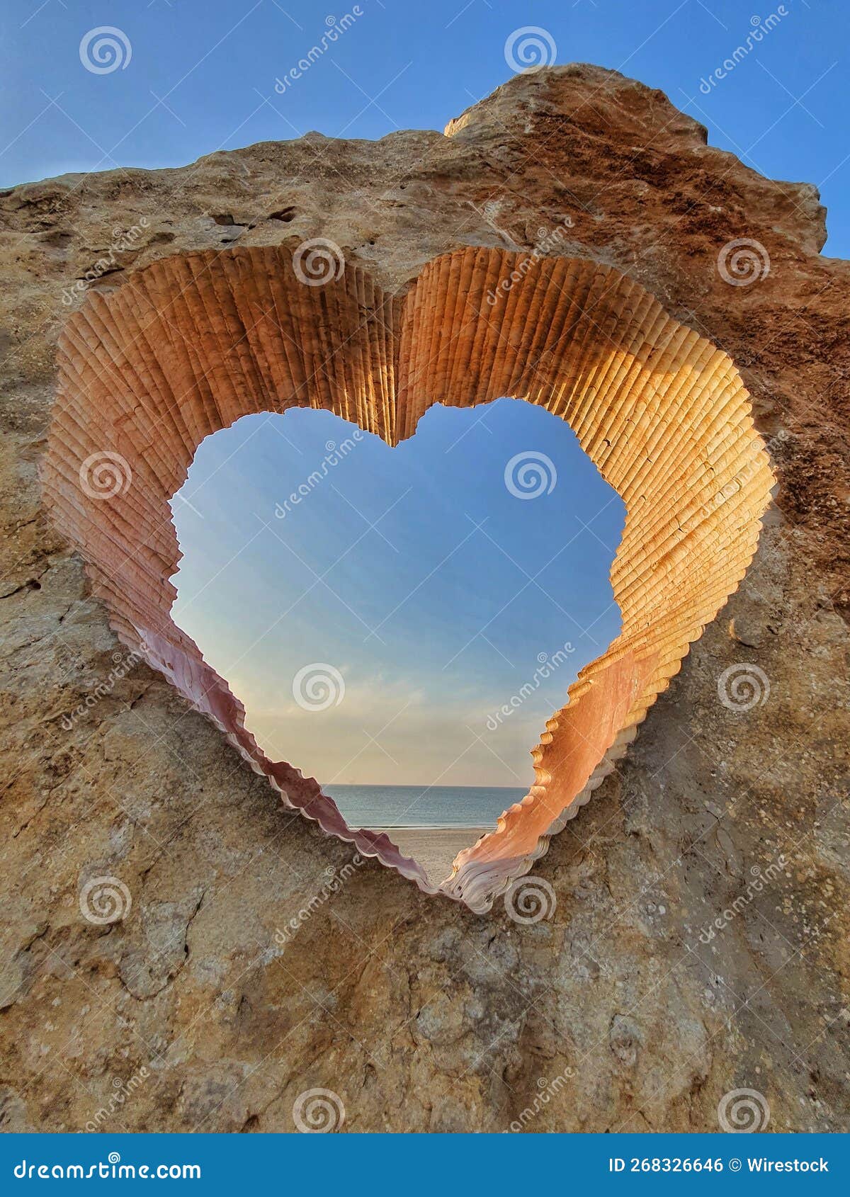 Vertical Shot of a Heart in a Rock Under the Blue Sky. Stock Photo ...