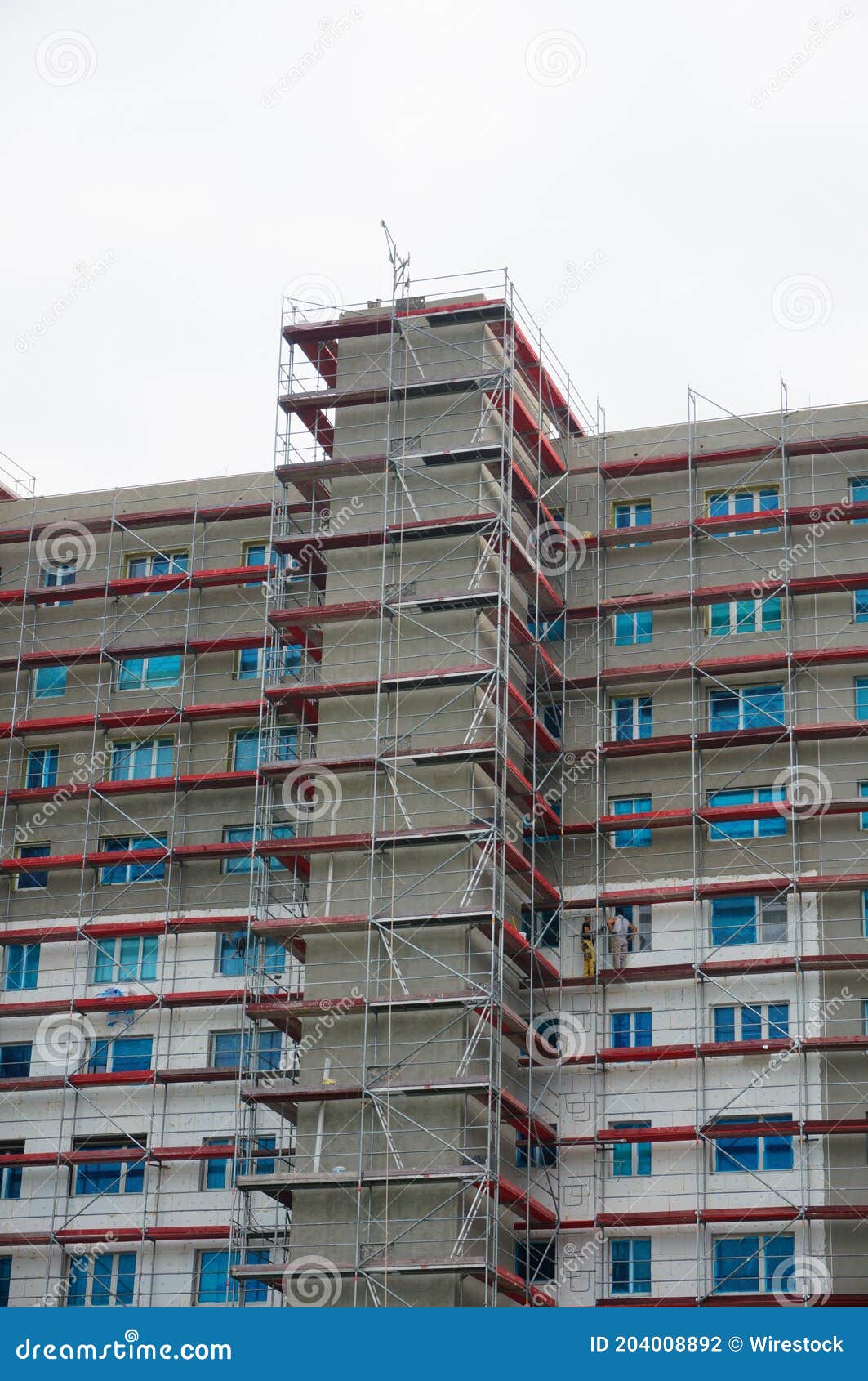 Vertical Shot of a High Building during the Construction Stock Photo ...