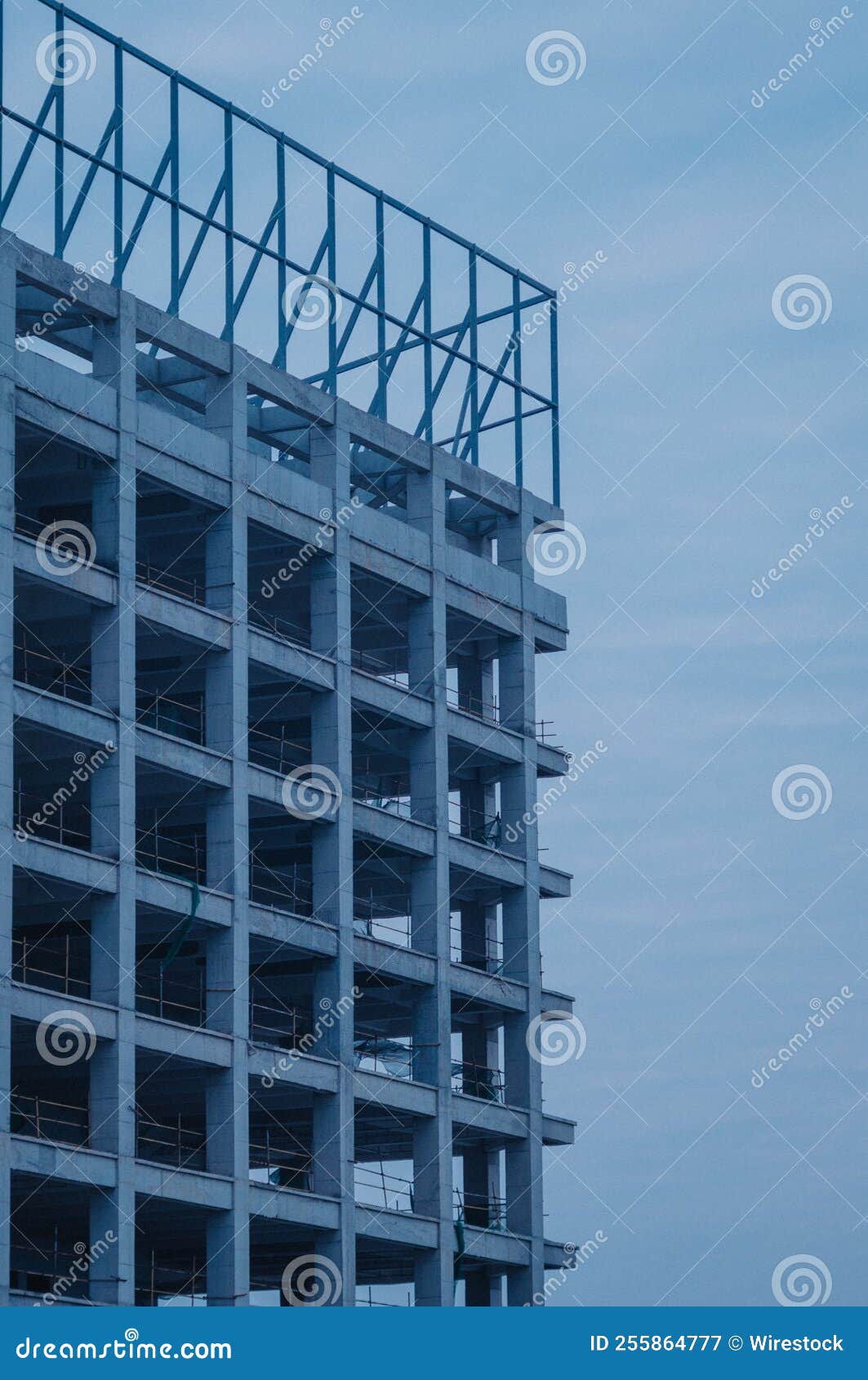 Vertical Shot of High-rise Residential Building Under Construction ...