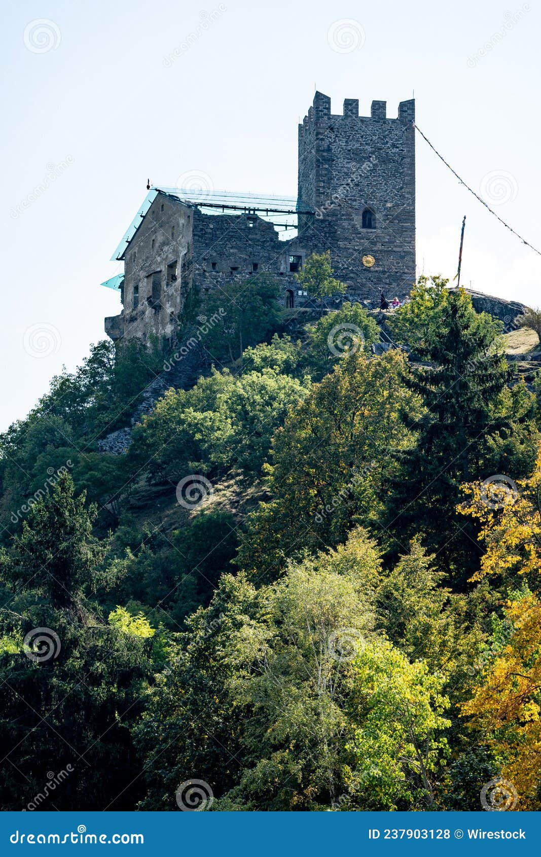 Vertical Shot of the Historic Juval Castle on a Mountain Stock Photo ...