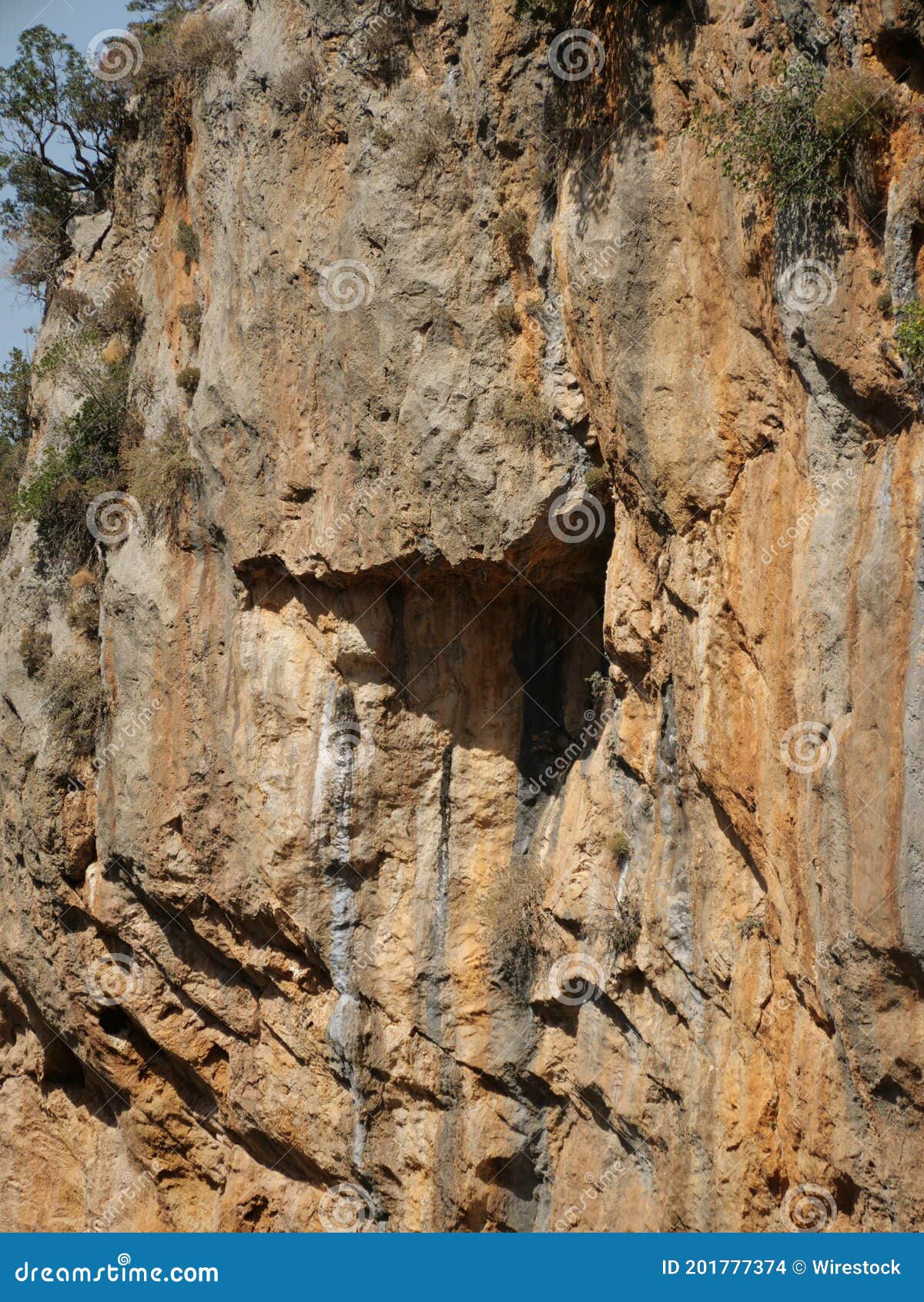 Vertical Shot of the Huge Cliffs Captured in Crete, Greece during the ...