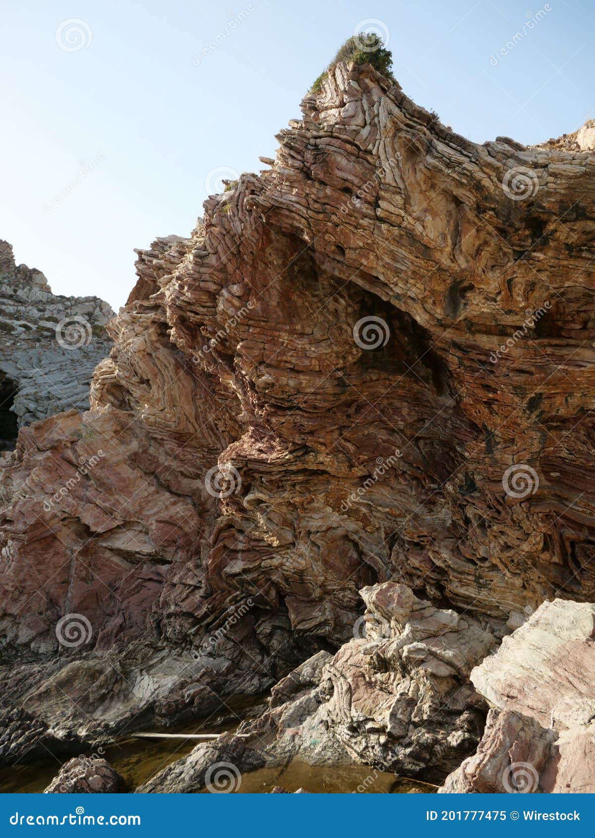 Vertical Shot of the Huge Cliffs Captured in Crete, Greece during the ...
