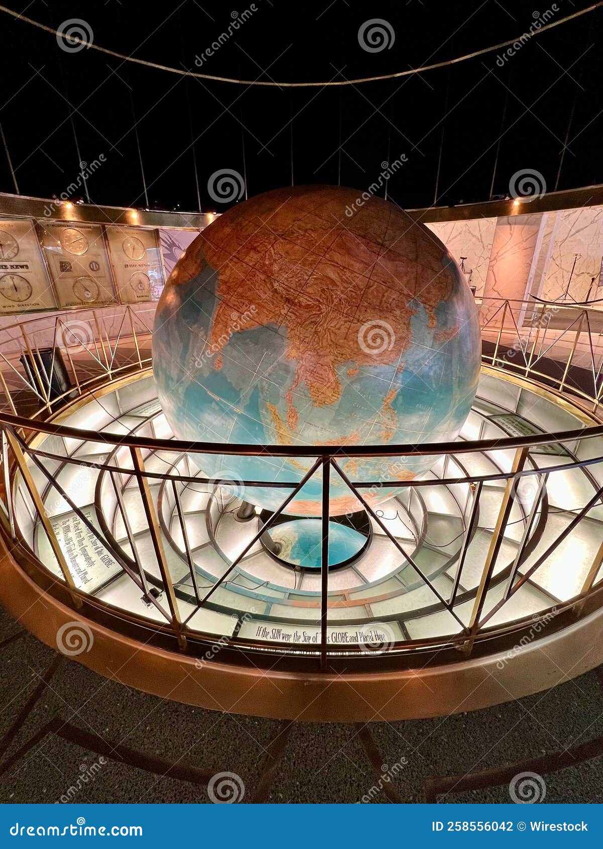 Vertical Shot of a Huge Globe Inside a Building in Manhattan Editorial ...