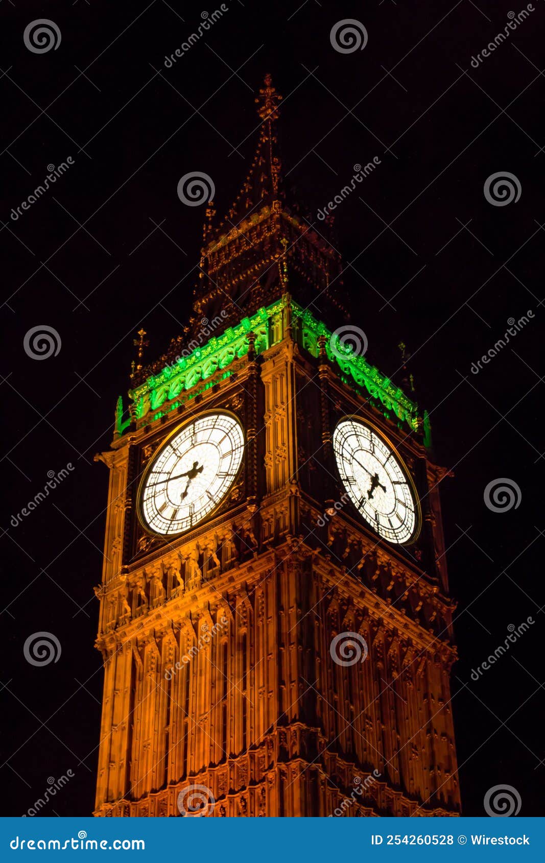 Vertical Shot of the Illuminated Big Ben Building at Night Stock Photo ...