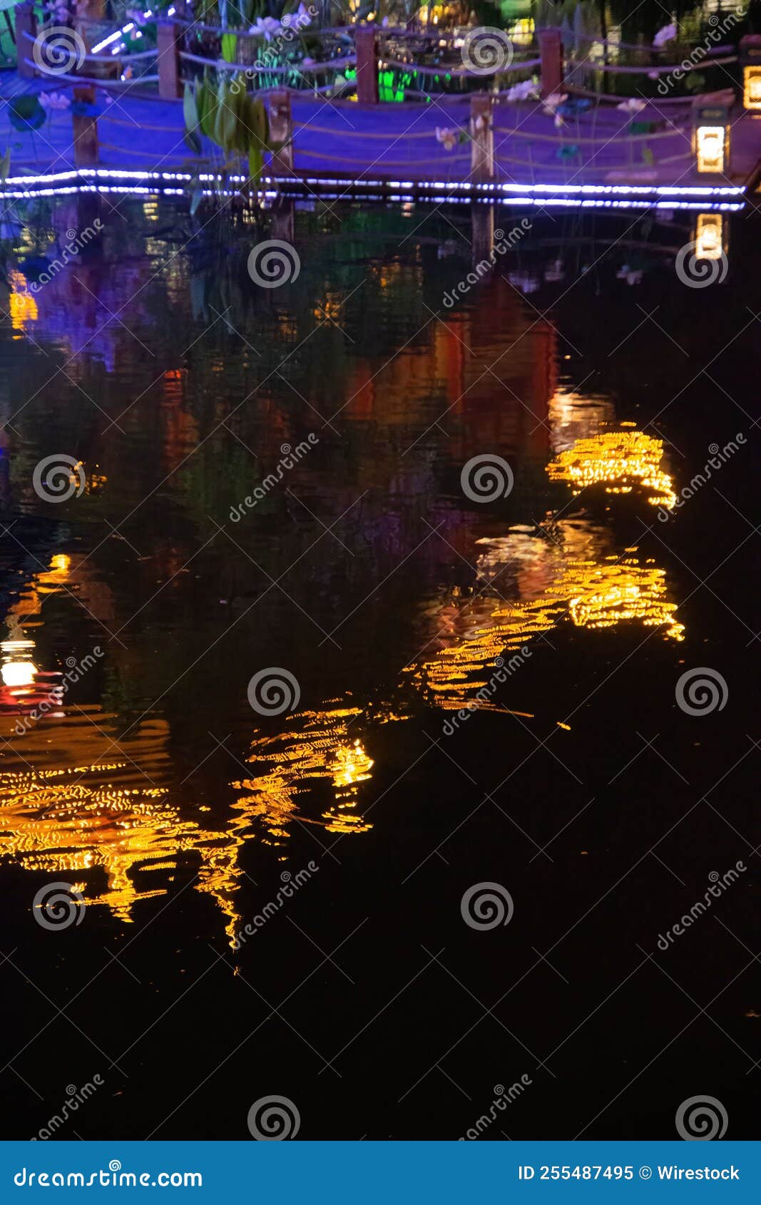 Vertical Shot of the Illuminated Details of the Impression Water Street ...