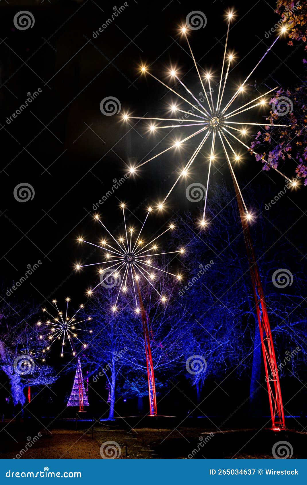 Vertical Shot of Illuminated Firework Installations at Blenheim ...