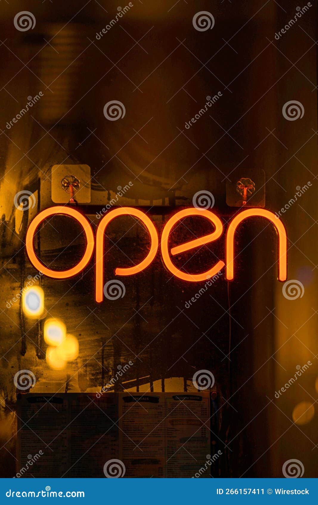 Vertical Shot of Illuminated "open" Sign Indoor Stock Image - Image of ...