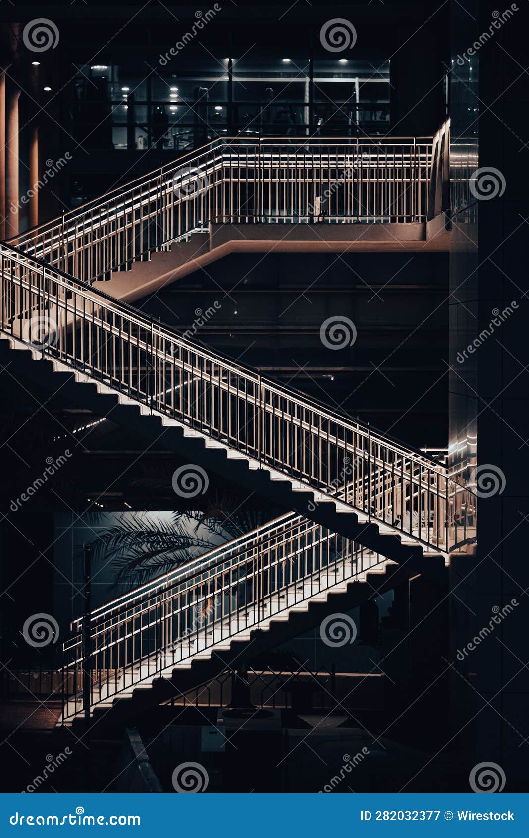 Simple Staircase With Steel Railing Royalty-Free Stock Image ...