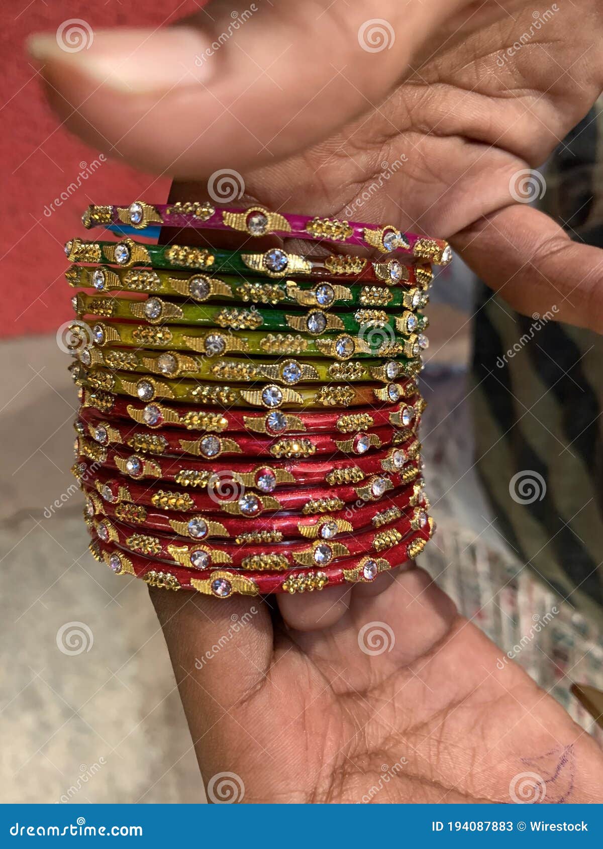 Vertical Shot of Indian Churi Bangle Set Stock Image - Image of natural ...