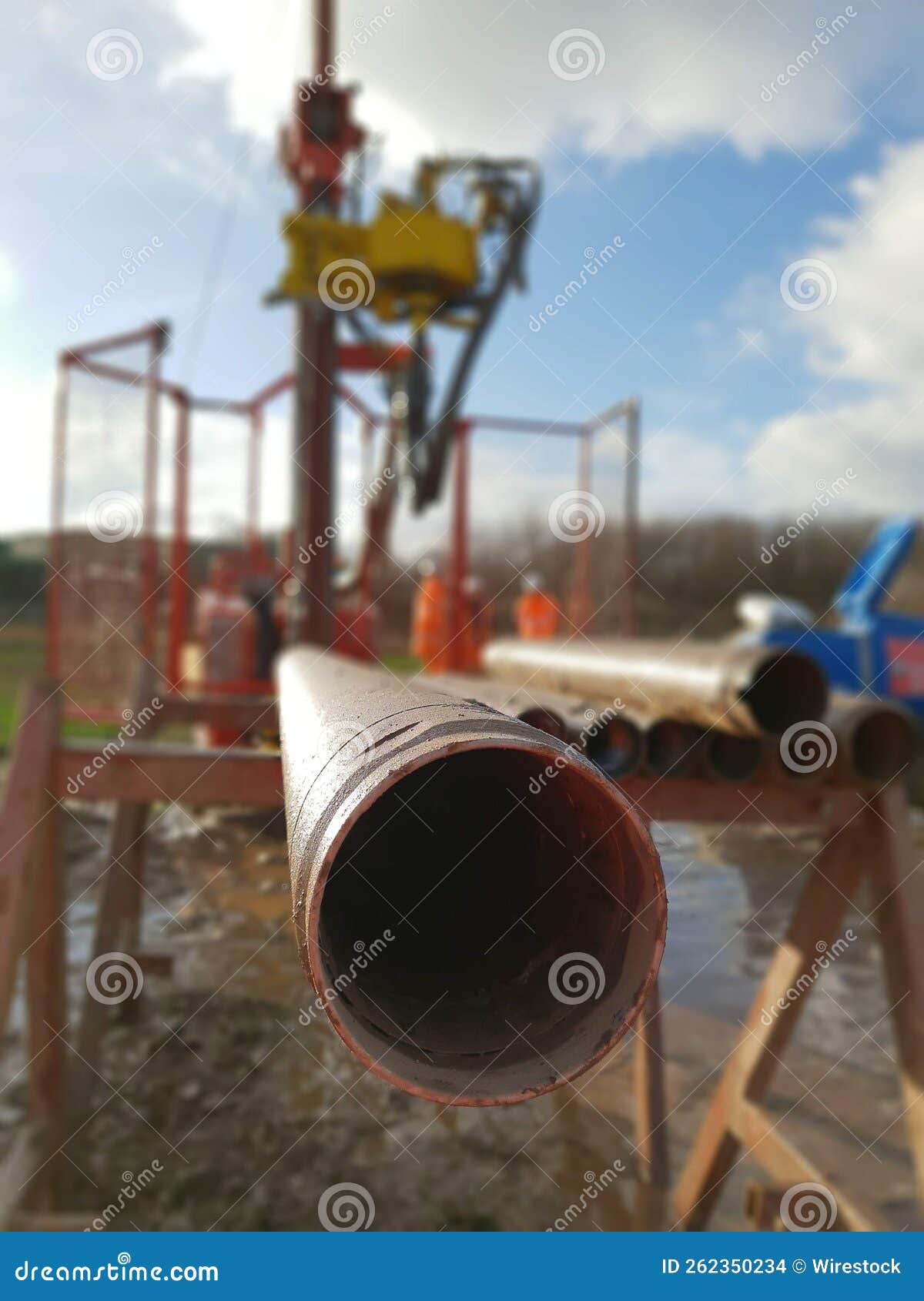 Vertical Shot of an Industrial Site, Geotechnical Drilling Rig Stock ...