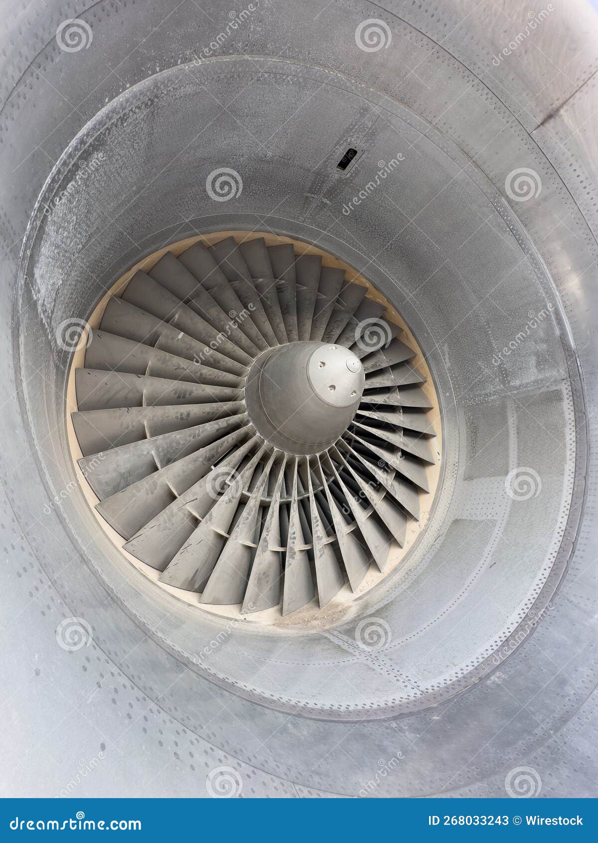 Vertical Shot of the Inside of an Airplane Engine Stock Image - Image ...