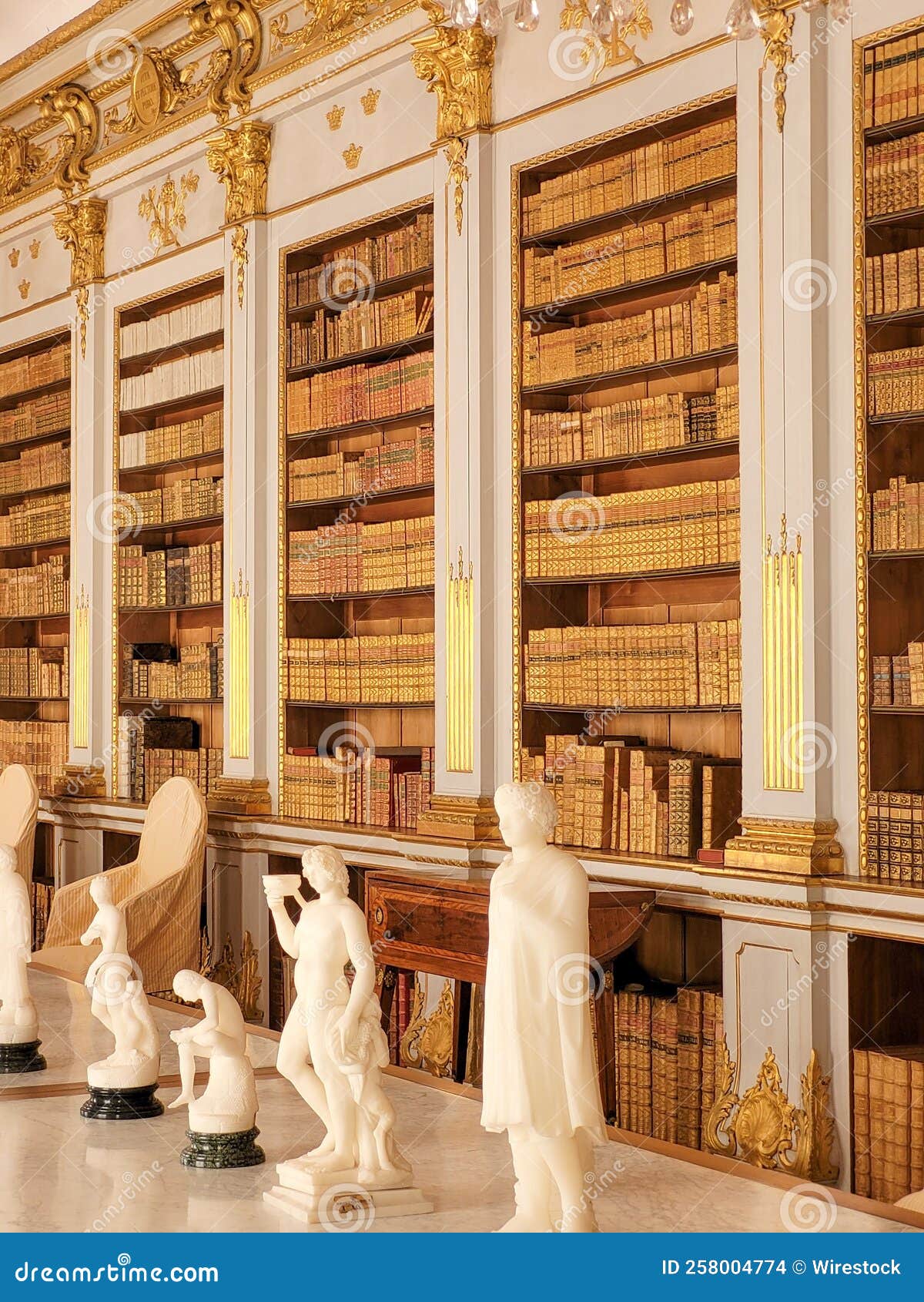 Vertical Shot of the Inside of a Vintage House with Sculptures in Front ...