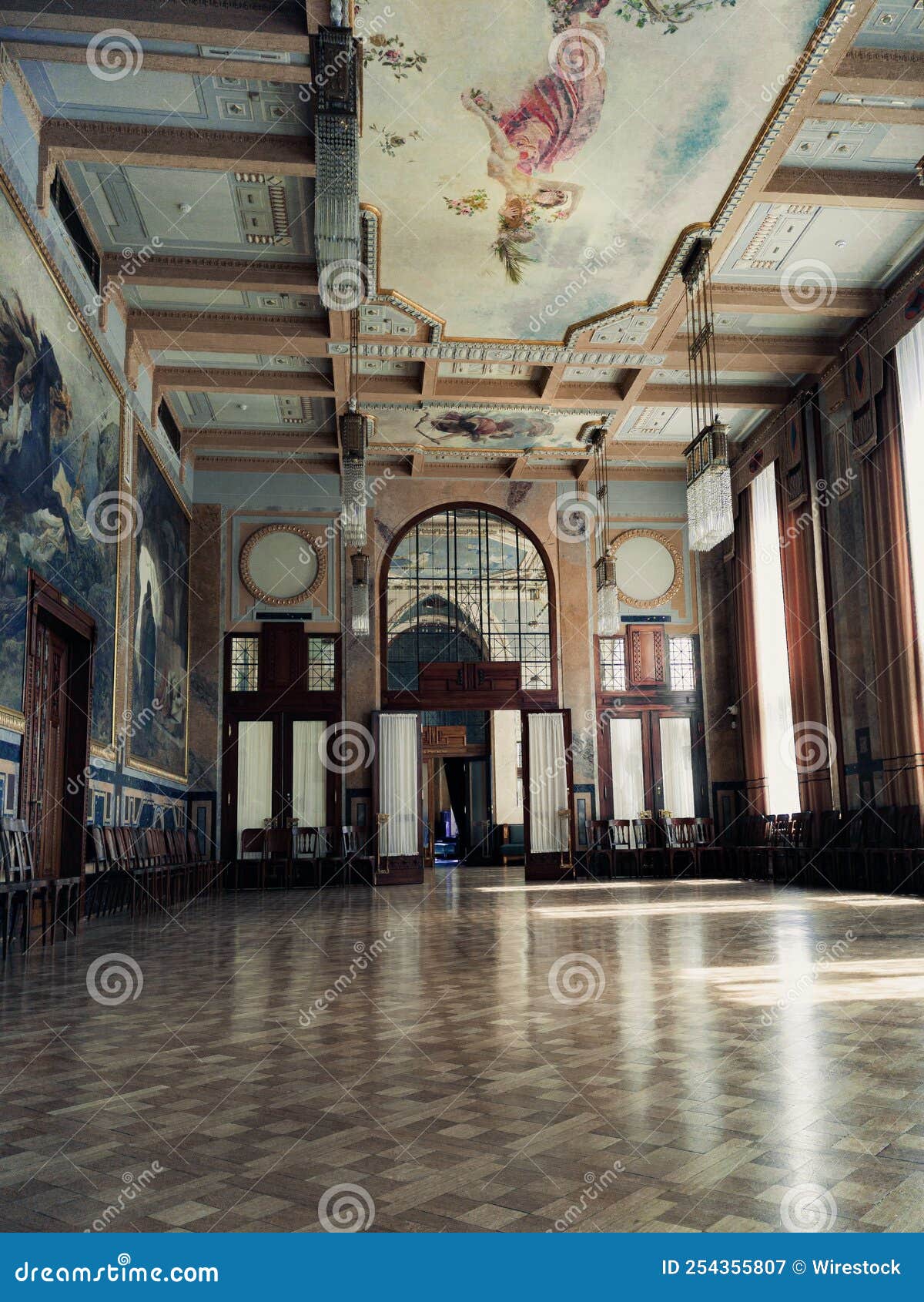 Vertical Shot of the Interior Design of a Classic Hall Editorial ...