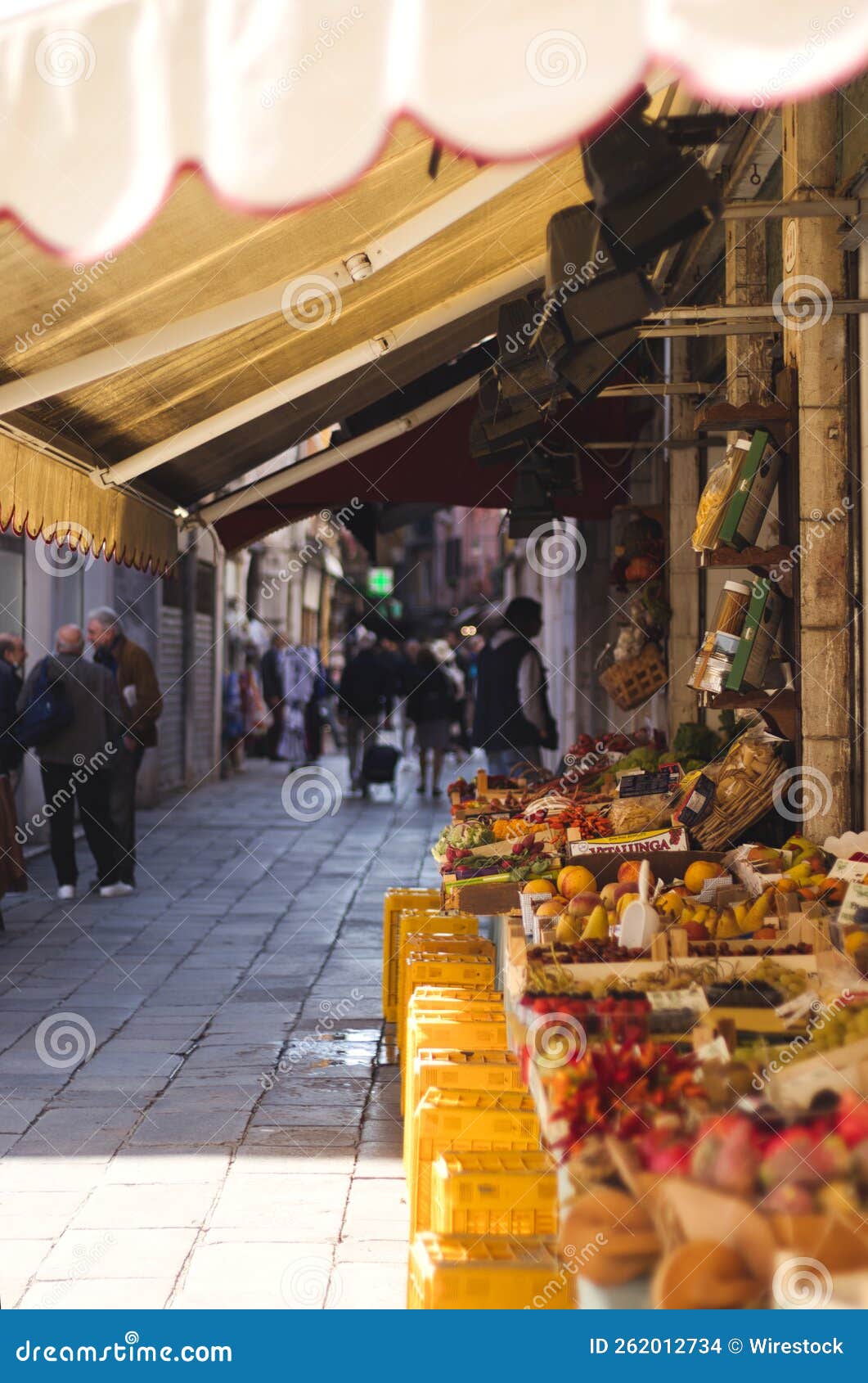 Vertical Shot of an Italian Fresh Market. Editorial Stock Image - Image ...