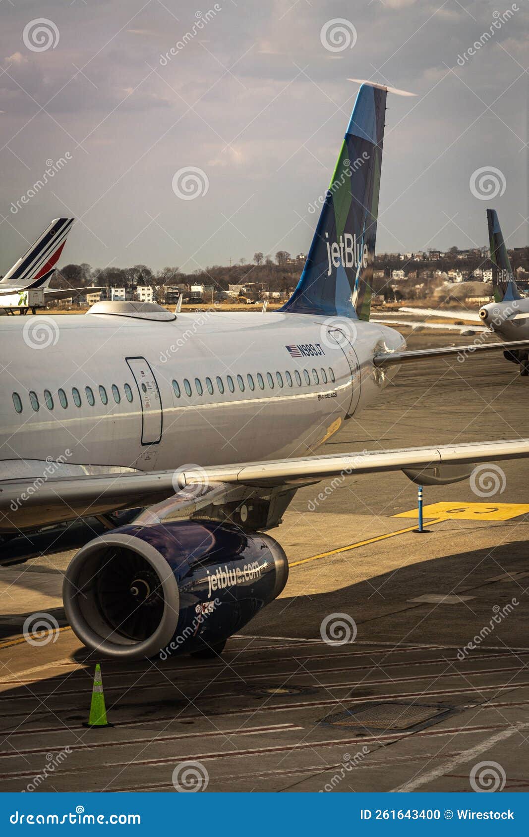 Vertical Shot of a JetBlue Plane Landing at a Gate Editorial Image ...