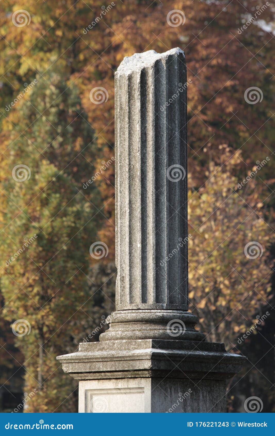Vertical Shot of a Large Pole Made of Concrete Surrounded by Trees ...